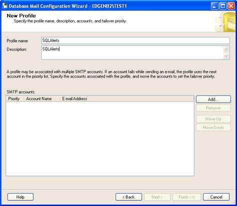 setting up database mail for sql server