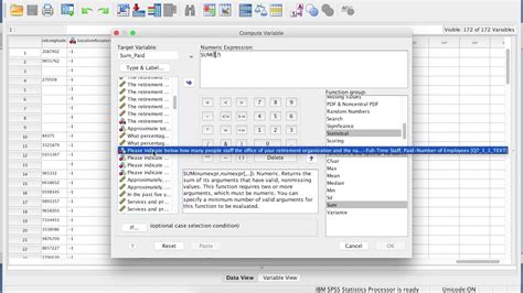 combine two numeric variables using the sum function in spss youtube