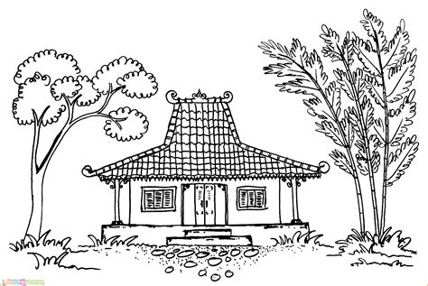Mewarnai Gambar Rumah Adat Gadang Belajar Menggambar Rumah Adat