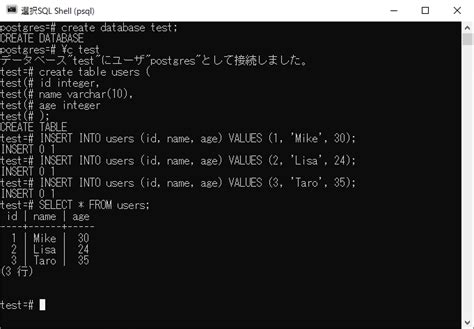 【c 】postgresqlに接続して直接select文を実行する