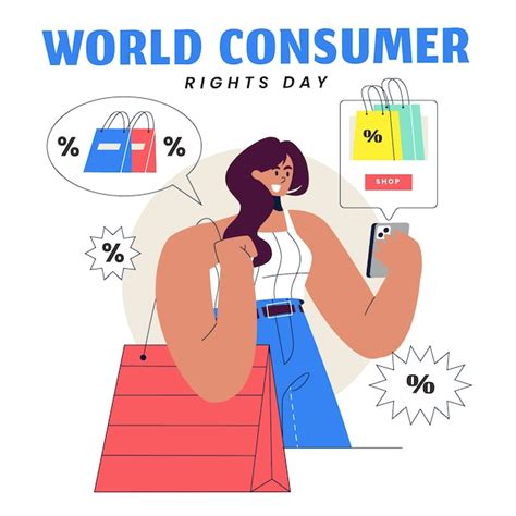 Ilustração Do Dia Dos Direitos Do Consumidor Do Mundo Plano Vetor Grátis