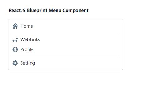 reactjs blueprint menu component geeksforgeeks
