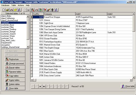 easytable delphi embedded database encrypted sql database
