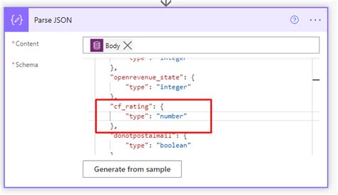 invalid type expected integer but got number error in parse json