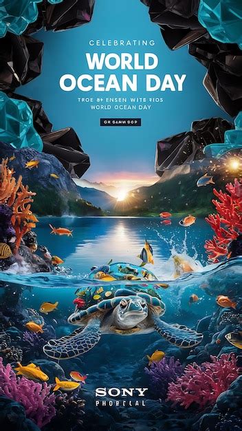 Premium Photo World Oceans Day June 8 Underwater Ocean Background