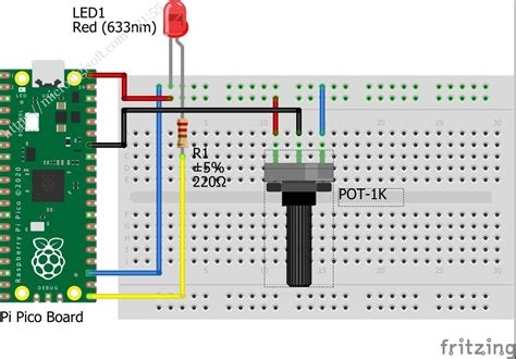 pwm control on raspberry pi pico with micropython led brightness tutorial