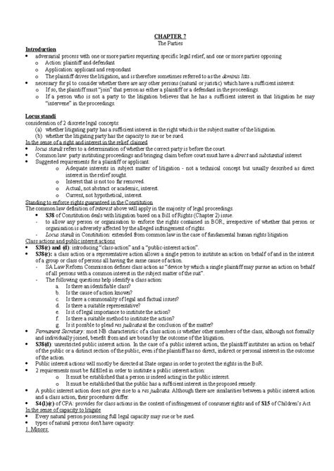 Chapter 7 Summary 2 Chapter 7 The Parties Introduction Adversarial
