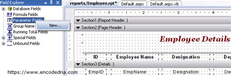 Passing Parameter To Crystal Report In Asp Net C And Vb