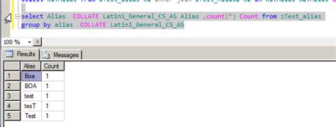 [sql] case sensitive and collation implication syniti support