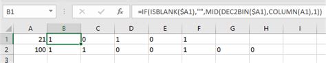 split binary number into multiple digits in excel stack