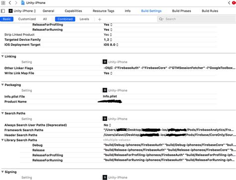 ios xcode returns linker error library not found for lfirebaseauth