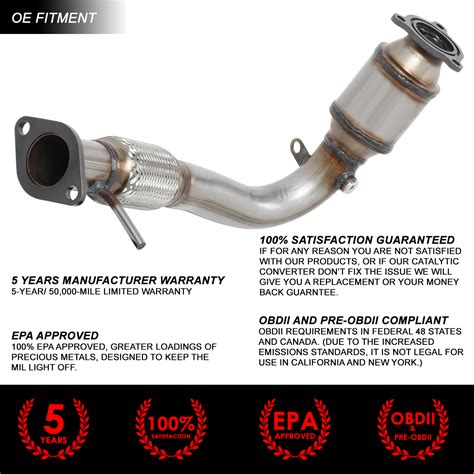 10 14 Chevy Equinox Gmc Terrain 2 4l Catalytic Converter Flex Exhaust Pipe
