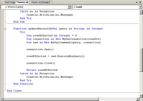 accessing mysql on vb part 7 perform sql operations