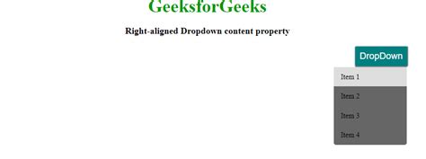 css dropdowns geeksforgeeks