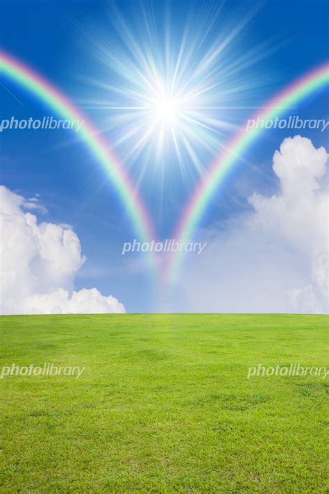 草原と太陽と虹 イラスト素材 [ 1517841 ] フォトライブラリー Photolibrary