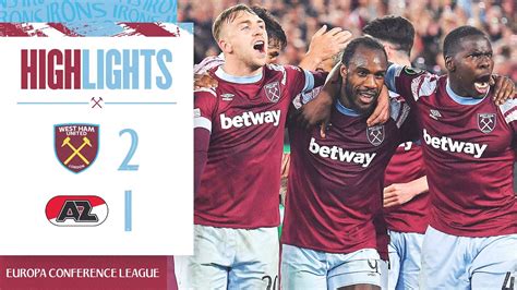 West Ham 2 1 Az Alkmaar First Leg Advantage Secured Europa