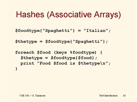 hashes associative arrays