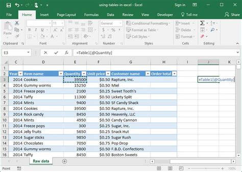 using tables in excel deskbright