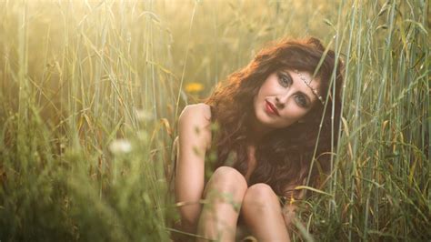 Wallpaper Sunlight Forest Women Outdoors Model Nature Green