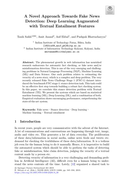Pdf A Novel Approach Towards Fake News Detection Deep Learning