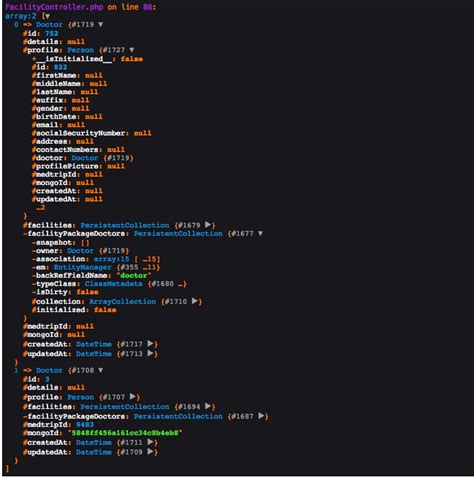 php show entity in second level of array in symfony stack overflow