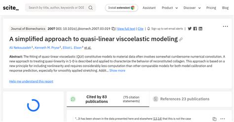 A Simplified Approach To Quasi Linear Viscoelastic Modeling [scite