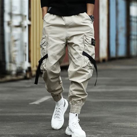 Calça Jogger Harém Estilo Streetwear Masculina Com Bolso Lateral Cargo