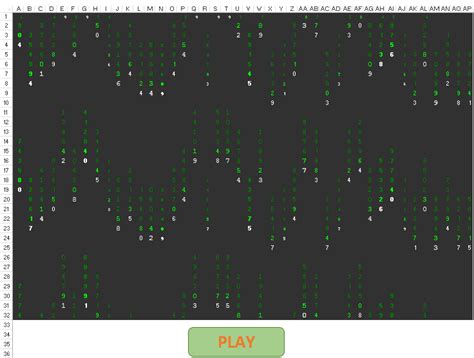 matrix falling numbers effect in excel using vba