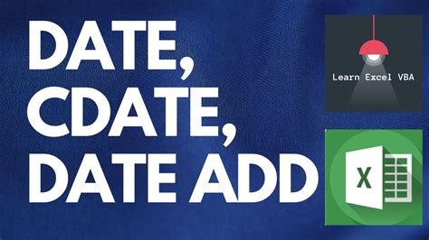 excel vba using date cdate dateadd function youtube