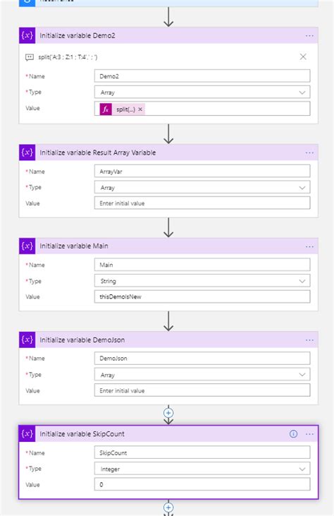 azure i want to split string and passed as complex json