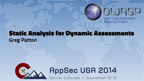 static analysis for dynamic assessments owasp appsecusa 2014 youtube