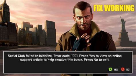 gta 4 how to fix social club failed to initialize error code 1001