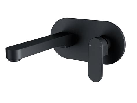 Mizu Soothe Wall Basin Mixer Tap Set 200mm Matte Black 4 Star From Reece