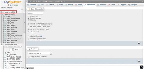 learn to use phpmyadmin to copy mysql database