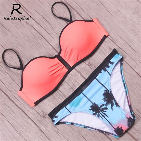 Raintropical 2019 New Sexy Mesh Bikini Push Up Swimwear Women Swimsuit
