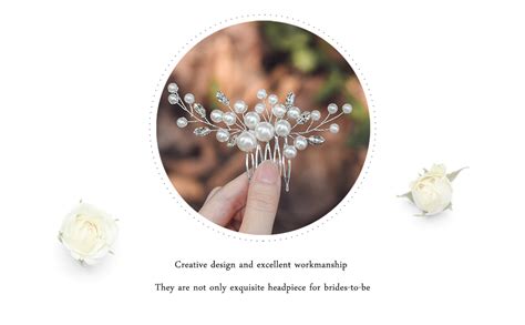 Evild Wedding Hair Comb Pearls Flower Hair Side Comb