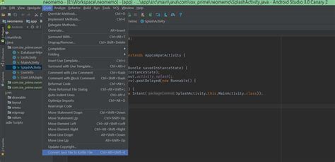 android how can i convert a part of java source file to