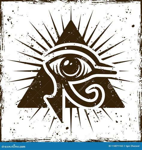 Eye Of Horus In Triangle Ancient Egyptian Symbol Stock Vector
