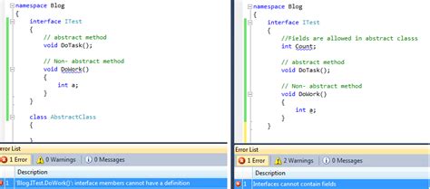 abstract class vs interface in c