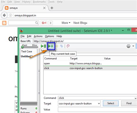 selenium by arun using click command in selenium ide