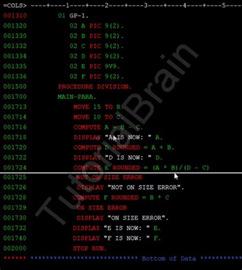 cobol arithmetic operations — tutorial tutorialbrain