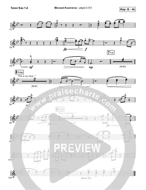 Blessed Assurance Live Tenor Sax Sheet Music Pdf Cain David