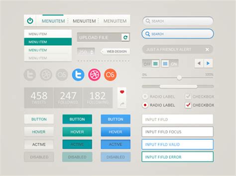 ui toolkit interface psd material design elements psd free psd free
