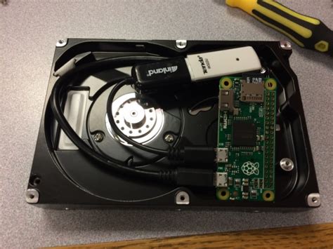 hiding a raspberry pi zero inside an old hard drive raspberry pi