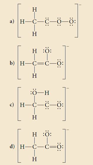 Solved A Lewis Structure For The Acetate Ion Is Shown Here