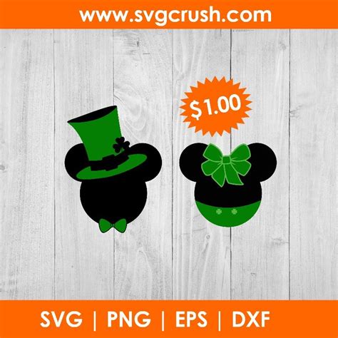 1 00 Mickey St Patrick Svg Cut Files Dxf Png Eps Format Available