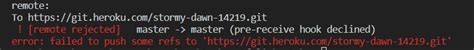 git heroku deploy error remote rejected master