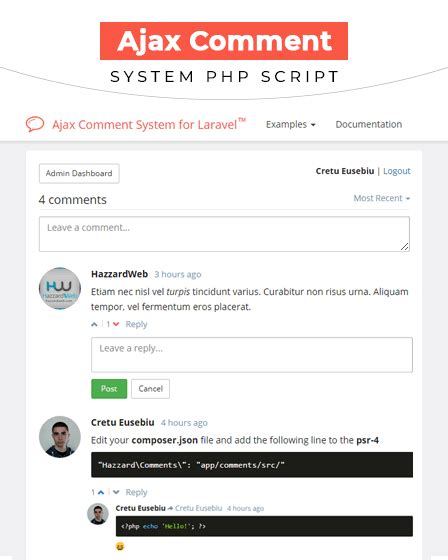 ajax comment system php script inkthemes