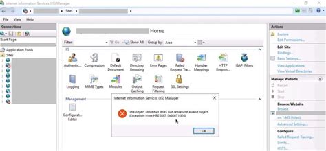 object identifier does not represent a valid object
