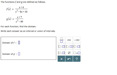solved the functions f and g are defined as follows x 8x 16